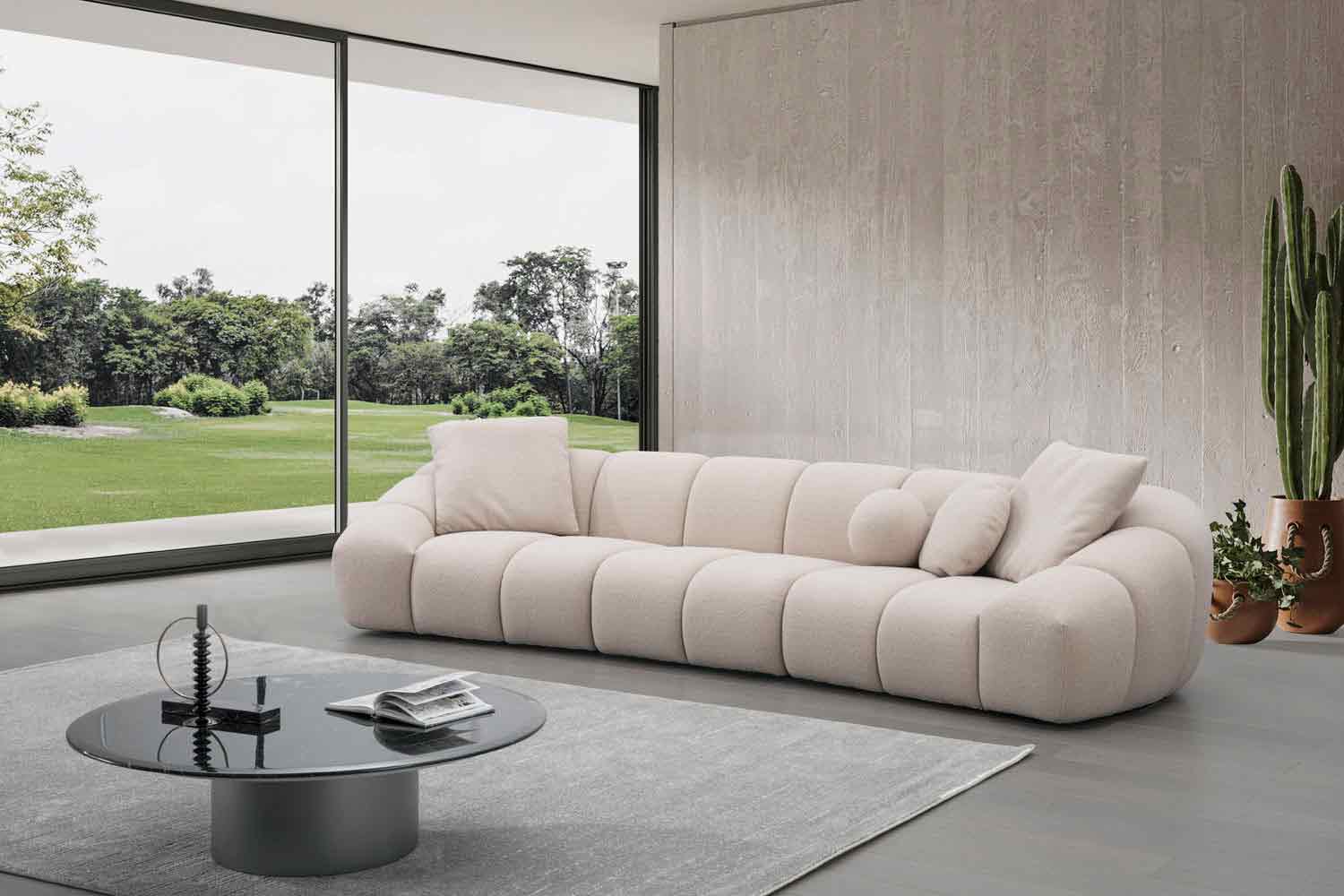 CAMPO DE´FIORI Marcello Designer Rundsofa in Stoff » weiß